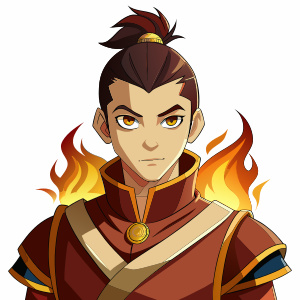 ZUKO avatar la leyenda de Aang cartoon white background - Recraft