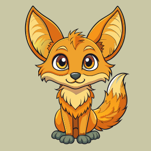 Bat-Eared Fox Cartoon Vector Illustration - Recraft