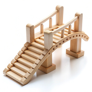 Wooden Toy Bridge white background - Recraft