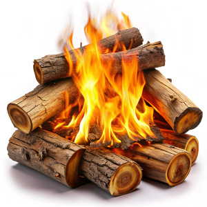 Fire logs isolated on white background - Recraft