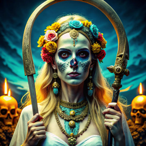 Ancient Slavic Goddess of Death, her face has two parts, half of her ...