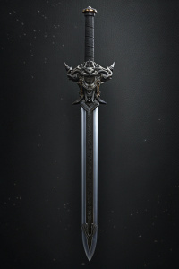 Chinese-style long sword, the sword head is hollowed out and engraved ...