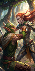 A fighting elf - Recraft