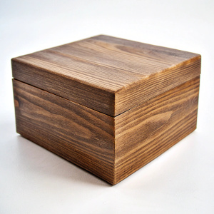 Wooden texture box realistic on white background - Recraft