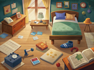 morning bedroom -Clues-psychology-game guide- old paper -for escape ...