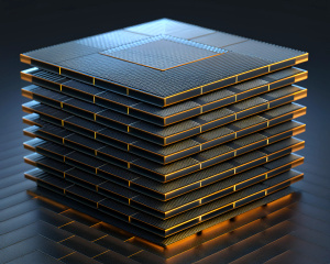 large square stack of thin graphene plates - Recraft