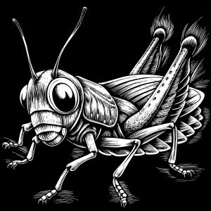 a cute grasshopper chibi style, vintage colors, 4K,. solid background ...