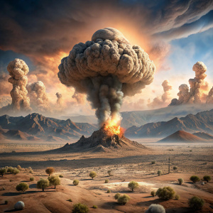 Create an image depicting the first nuclear test conducted by Pakistan ...