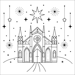 A mysterious star cathedral where glowing star vines and singing star ...