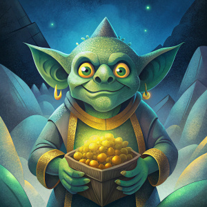A hidden treasure trove where a solitary goblin hoards riches beyond ...