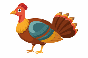 Turkey. Vector illustration flat style. Isolated on white background ...