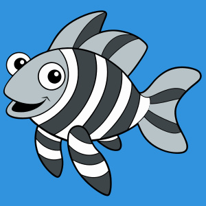 This is a simple Zebrafish (Zebra Fish) design is running jumping ...