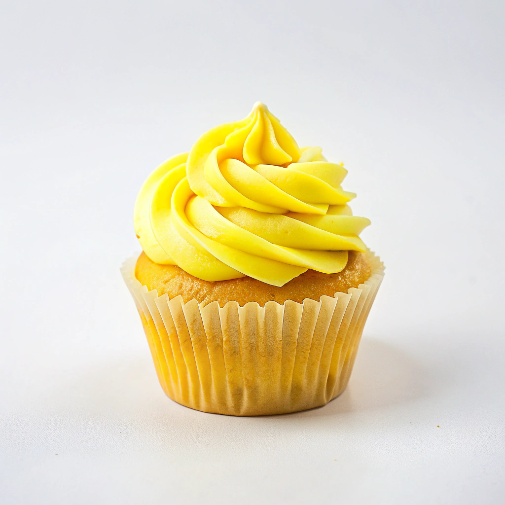 a Yellow cupcake on white background - Recraft