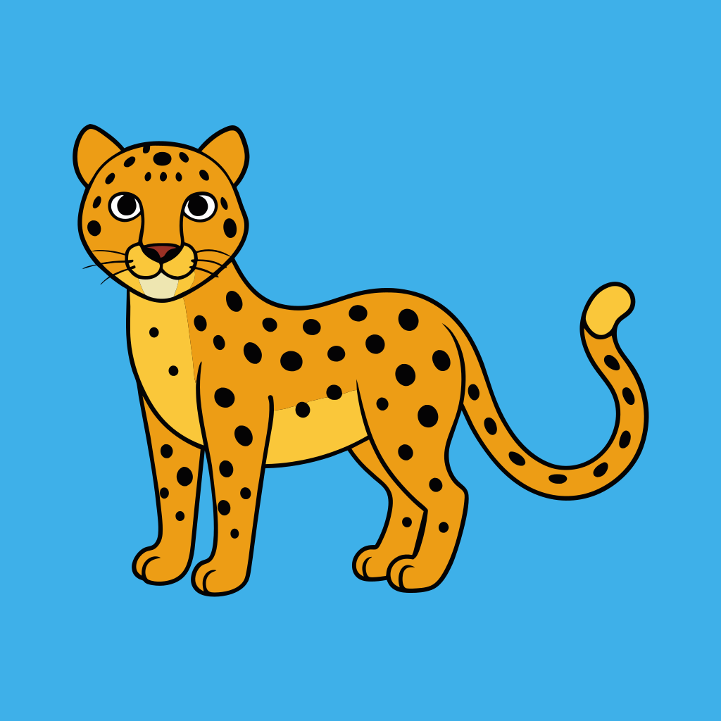 Amur Leopard Cartoon Vector Illustration - Recraft