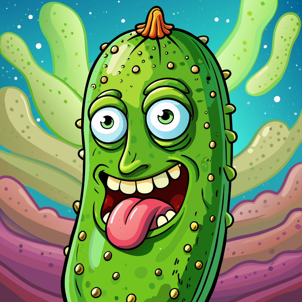 Hand drawn pickle cartoon illustration - Recraft