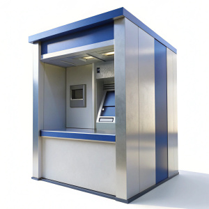 3d render atm booth isolated on white background - Recraft