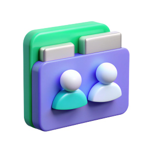 simple "collaborative folder" icon with 4 people icon in the middle and ...