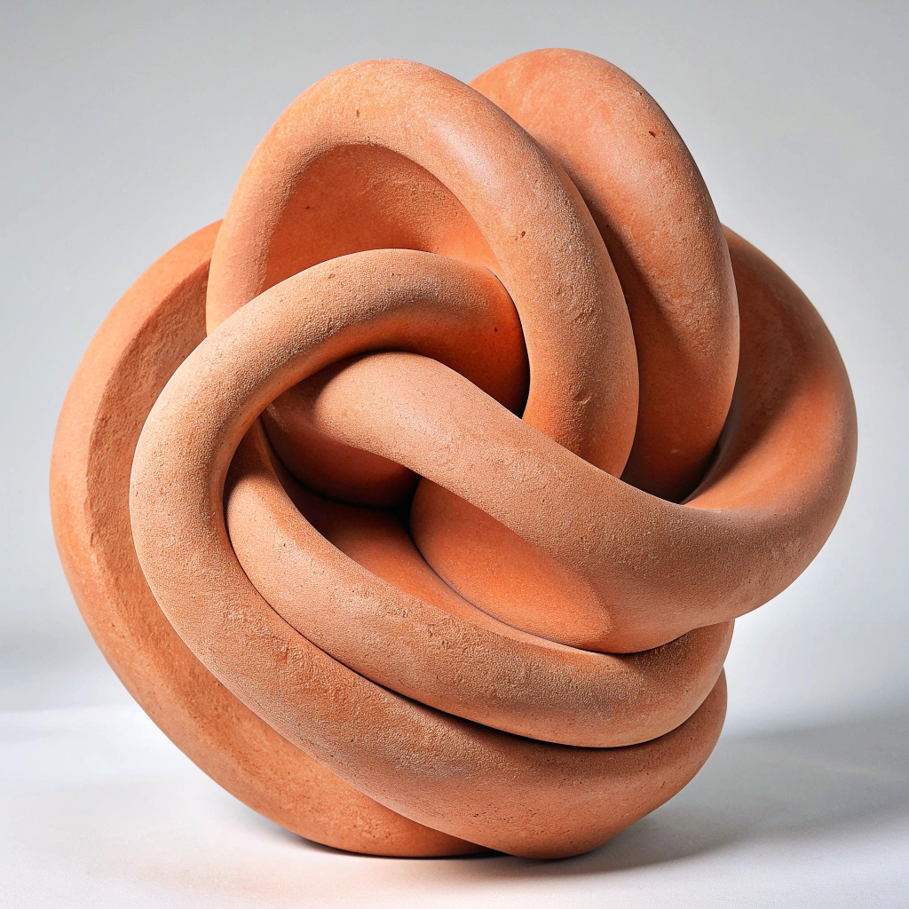3D Render of a Clay Abstract Art Sculpture Exploring Movement and Form ...