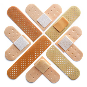 Collection Of Band Aids on white background - Recraft