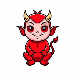 Cute baby devils, Clipart. red and white white background ,No ...