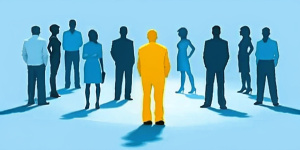 people standing, facing different directions - Recraft