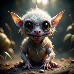 ((us-comic-style)) illustration featuring tiny spirit monster creature ...