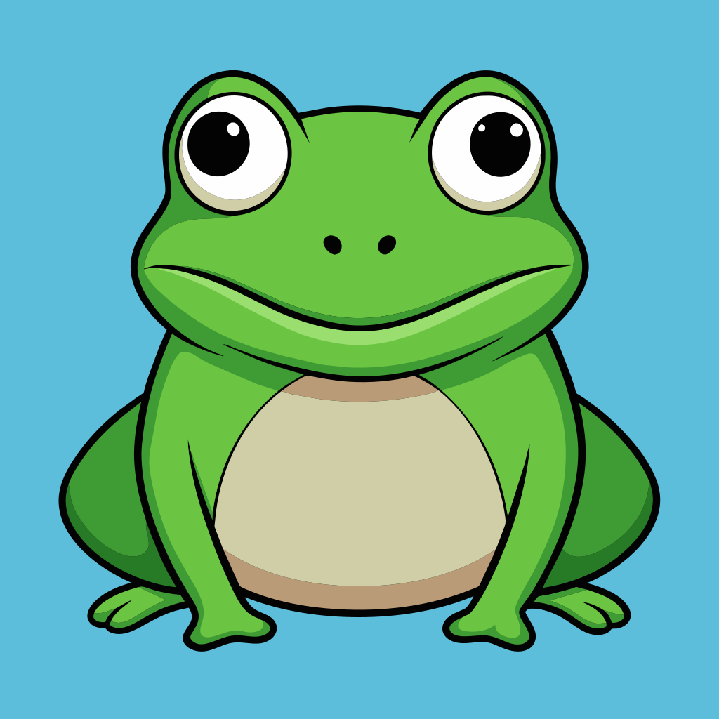 Cute Hand Drawn African Bullfrog Cartoon Vector Illustration - Recraft