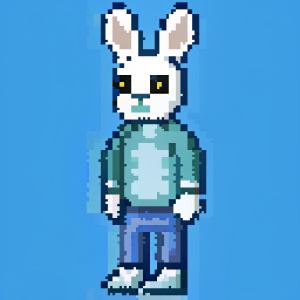 pixel bunny human, cross side, 32byte - Recraft
