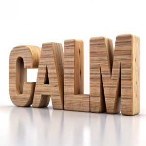 3D render wood style of the word "CALM" isolated on white background ...