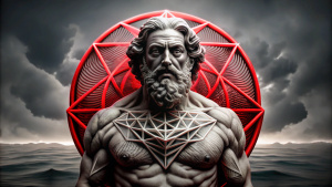 high-quality image: pen draw, a digital artwork of a Metatron going ...