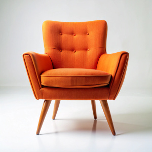 a vintage orange chair on white background - Recraft