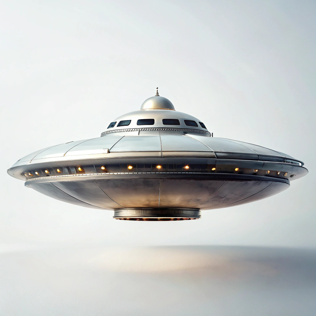 alien spaceship on white background - Recraft