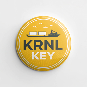 Promotional graphic for Krnl Key. A vibrant yellow logo with website ...