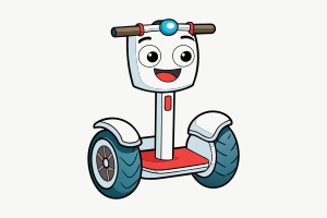 cute Segway white background - Recraft