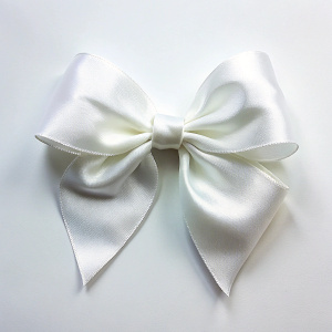 a white ribbon tie bow on white background - Recraft