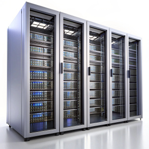 Server rack room on white background - Recraft