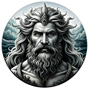 nordic god njörd ocean - perfect realistic art, high-definition grey ...