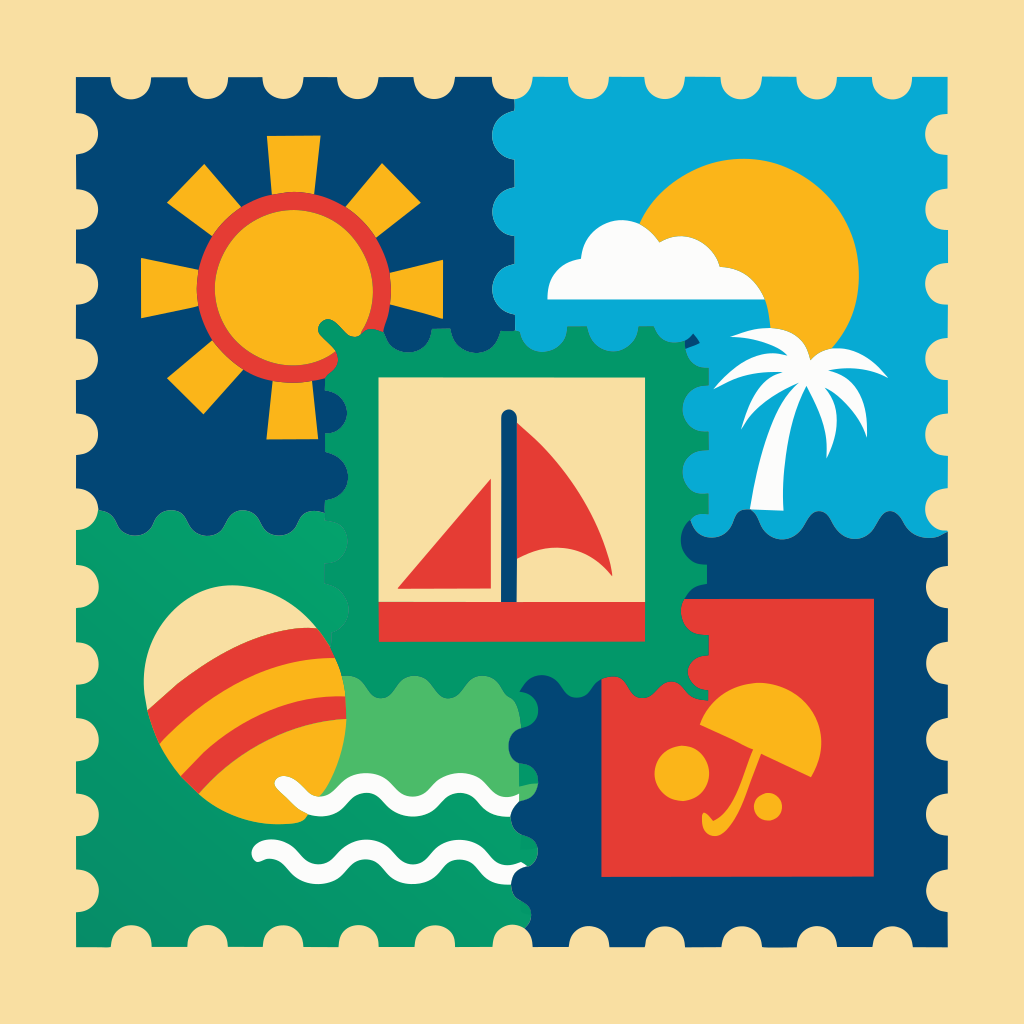 Summer Water colored Stamps - Recraft