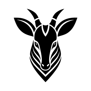 Create a minimalist Okapi logo vector art illustration icon logo ...