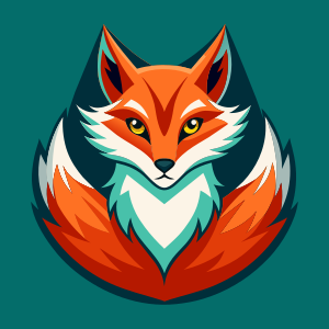 flat logo of Vector fox design - Recraft