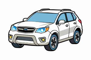 cute Subaru Forester no logo white background - Recraft