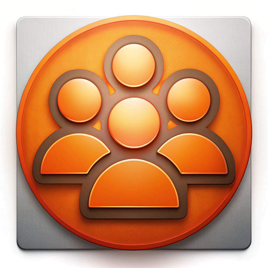 Orange user group outline symbol png - Recraft