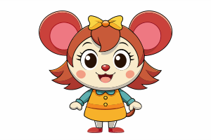 cute cartoon Molly, white background - Recraft