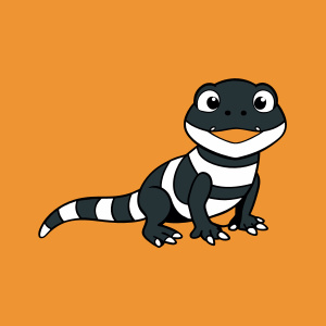 Argentine Black and White Tegu Cartoon Vector Illustration - Recraft