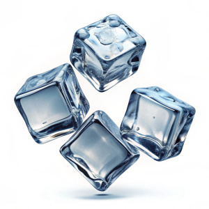 Four flying ice cubes cut out on white background - Recraft