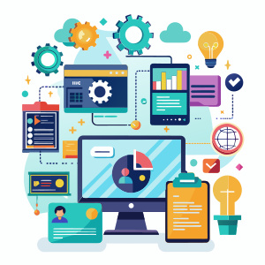 Coding and software development visuals. - Recraft