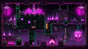 2d map for game in cyberpunk style - Recraft