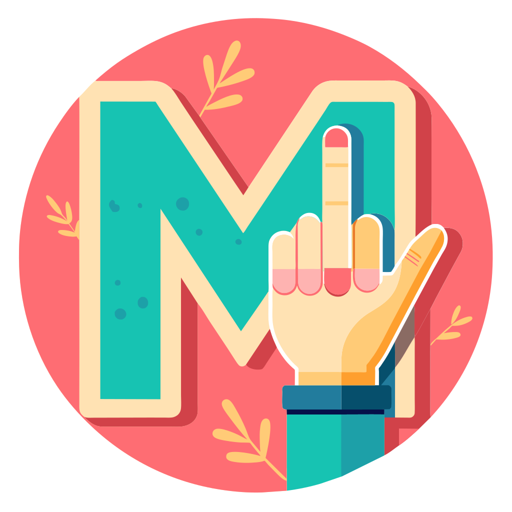 sign language letter sign for M - Recraft