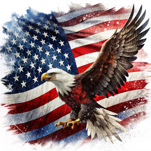 Patriotic Eagle fly background american flag white background ripped ...