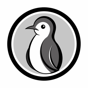 Draw A picture of A Penguin Icon in circle logo, vector style ...